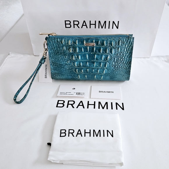 Brahmin | Bags | Nwt Brahmin Turquoiseteal And Gold Daisy | Poshmark